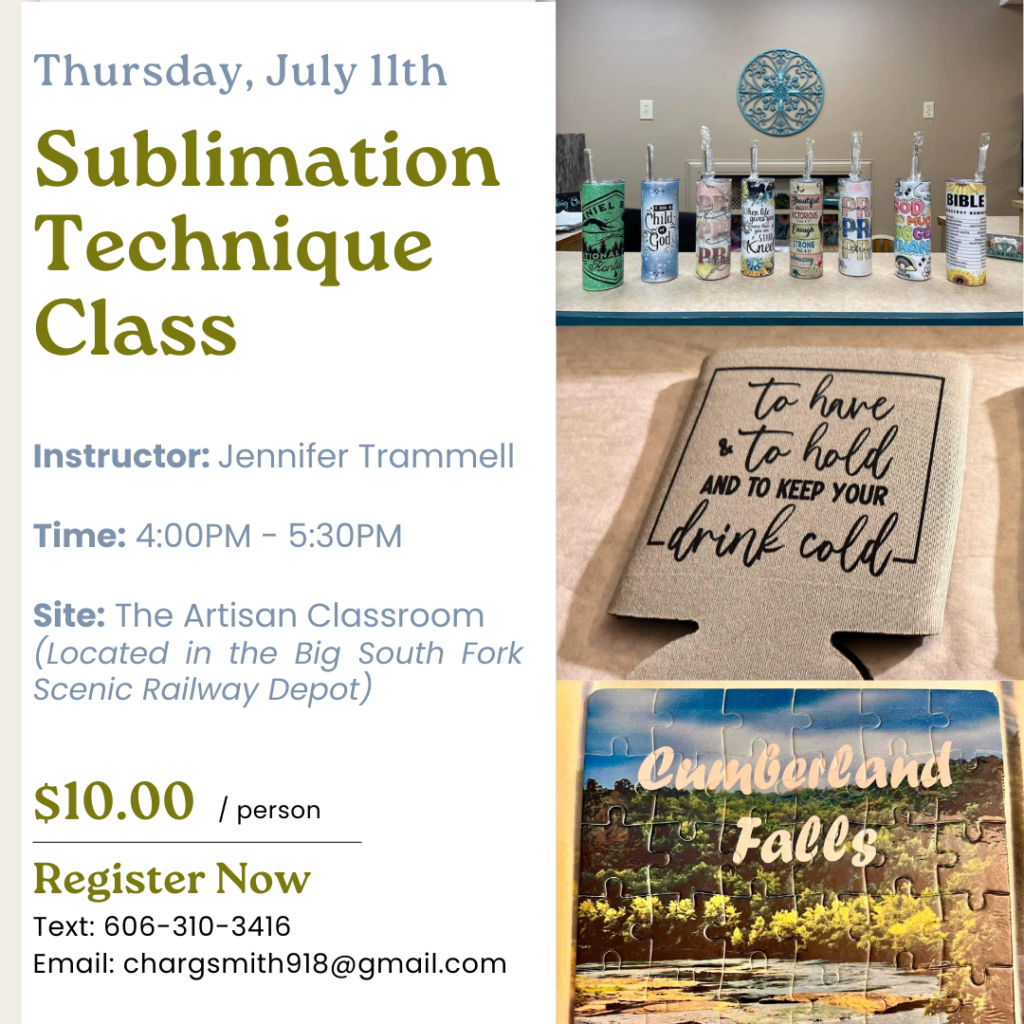 SUBLIMATION TECHNIQUE CLASS – McCreary County Museum